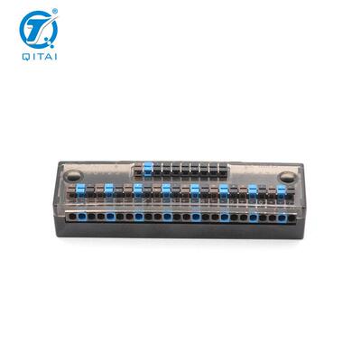 厂家IO信号分线盒QMT281-4/6/8/10/12位防尘盖信号接线端子台