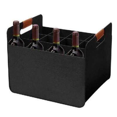 12 Bottle Felt Wine Carrier Tote Reusable Grocery Bags For
