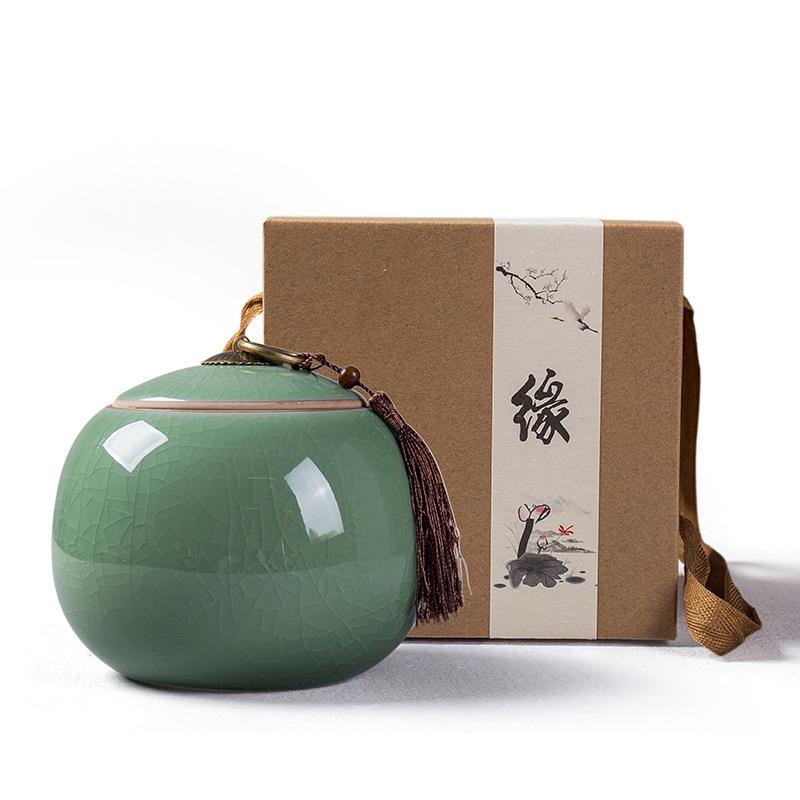 精品茶叶罐陶瓷茶叶礼盒包装散茶半斤装密封罐储藏罐通用礼品