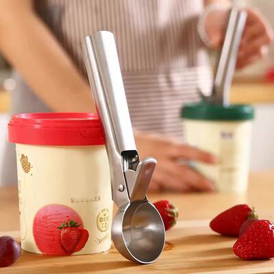 Stainless Steel Ice Cream Scoop, Hot Milk Treasure Avocado W