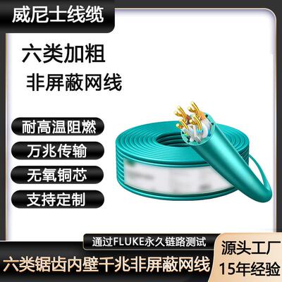 plenum CAT6万兆6类家装高速纯铜poe网线超六类非屏蔽加粗网线