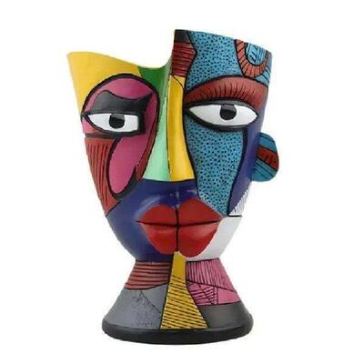ABPR-Abstract Face Design Outdoor Resin Plant Planter For
