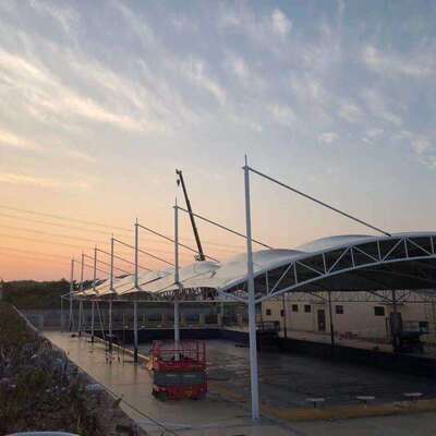 重车庆北碚家棚用小型膜结构停棚白色字形czj15121H钢结构汽7车遮