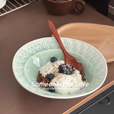 覆古窑变釉陶瓷酸奶碗高颜值糖水碗汤碗装泡面碗沙拉碗酸奶碗ins