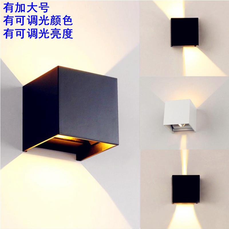 杰雯现代简约led户外壁灯人体感应款防水室外方形卧室走廊灯加厚