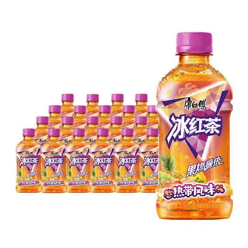 康师傅冰红茶热带风味330ml*6瓶迷你装热带水果味茶饮料果汁饮品