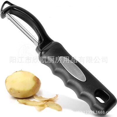 。Straight plastic PP handle stainless steel peeler melon pl