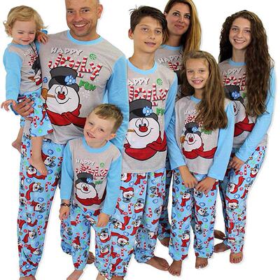 Christmas pajamas family set Xmas snowman Adult child pyjama
