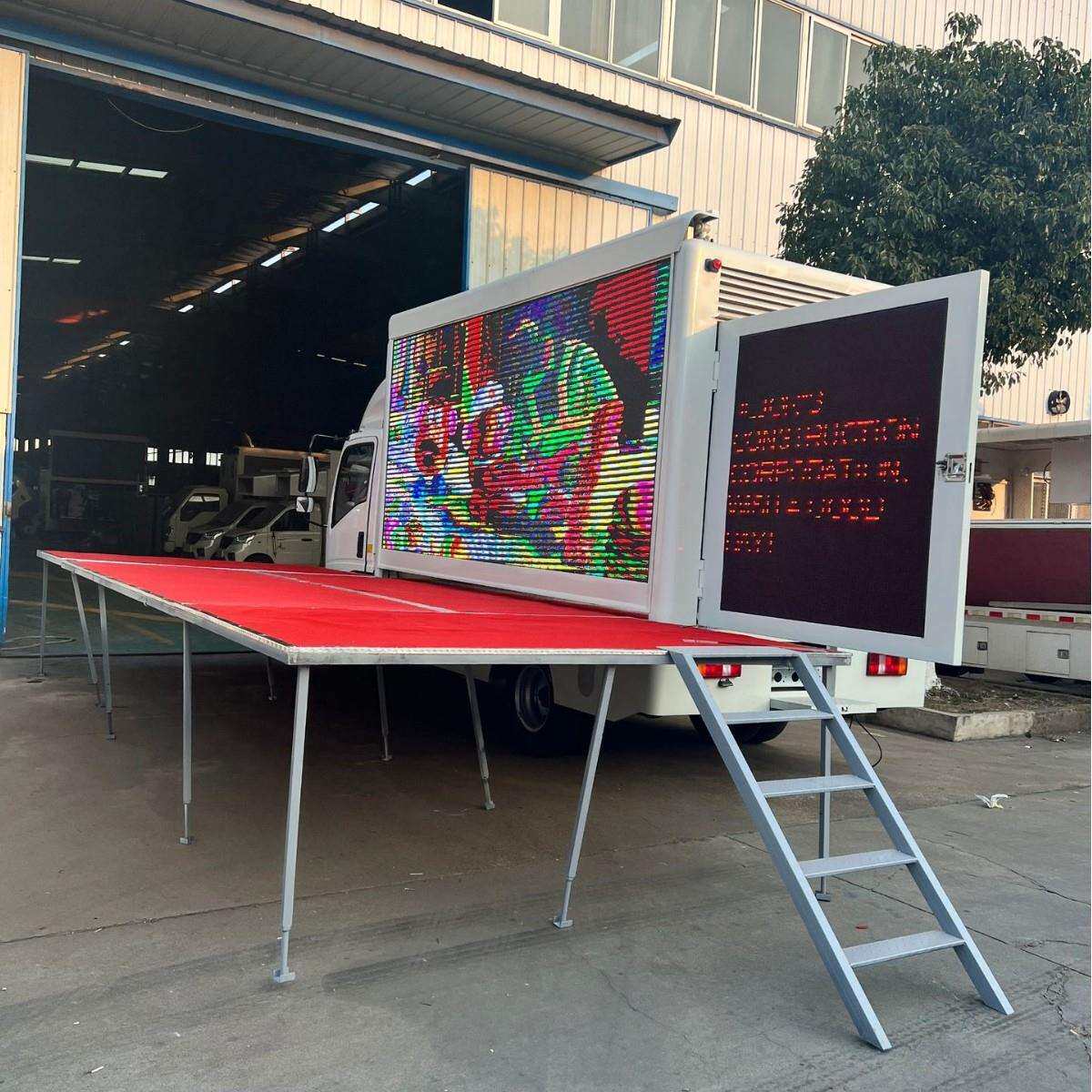 中型活动演出车广告车配置5.995米全自动流动舞台车宣传车