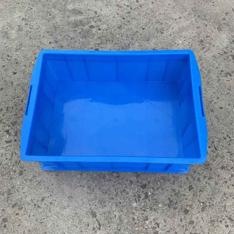 加厚塑料周转箱蓝色4堆55箱中号塑料胶箱49*5IAW505*16可物料周转