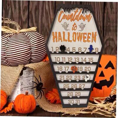 Halloween wooden props decorate countdown calendar signs万圣