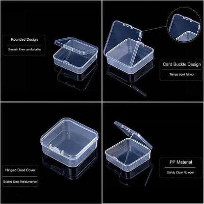 Carrying Basket Grid Hinged Cover Plastic Mini Household