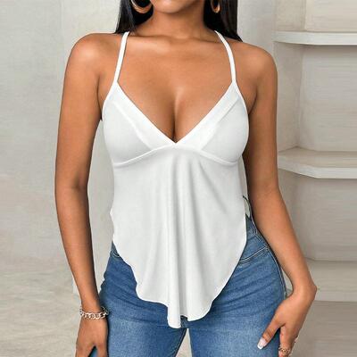 Women's sexy straps V-neck suspenders Spaghetti strap Fitted