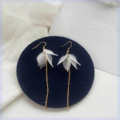 flower handmade earrings women fashion long hanging earrings