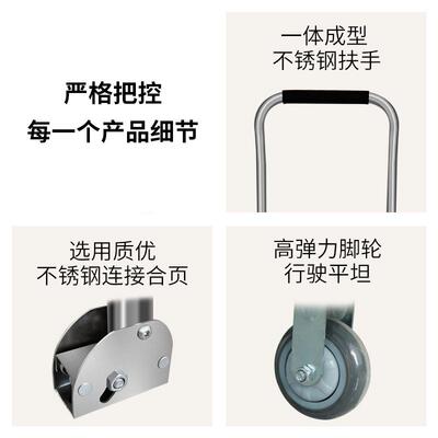 不锈推手车拉货小推钢车商超拉货小推万向轮可折佰佳特叠小推车车