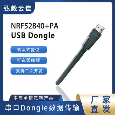 磁吸式复位USB在线编程nRF52840+PA串口dongle数据传输功率放大