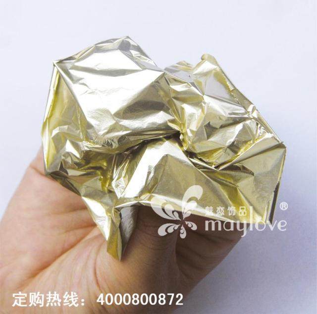 手抓邹台湾香槟银箔 可抓邹金箔 进口邹纹箔 14CM高档金箔银箔纸