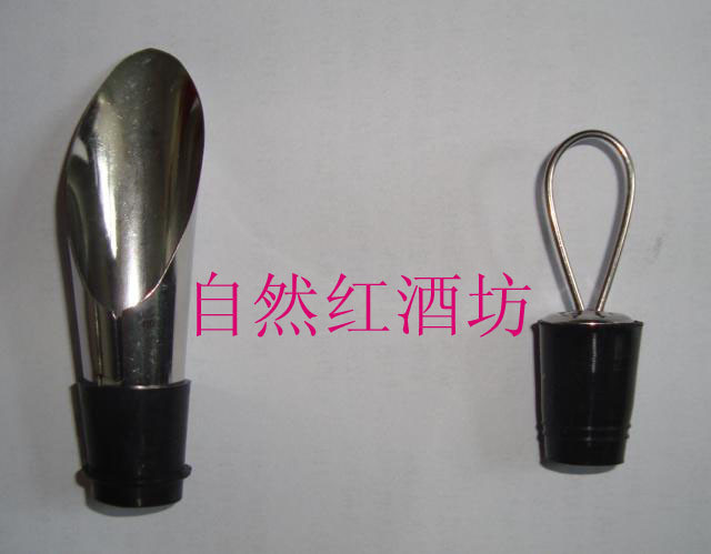 不锈钢倒酒器2件套 橡木酒桶 橡木酒具酒塞自酿红酒节日礼品