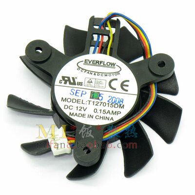 EVERFLOW T127015DM   显卡温控风扇   直径6.5CM    孔距4.7CM