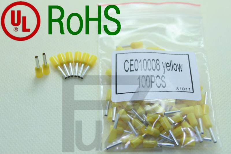 管型端子CE010008针型端子1平方黄色UL RoHS100只/包_虎窝淘