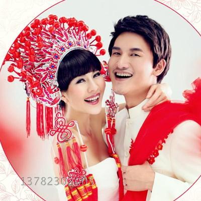 菩萨神像寺庙凤冠霞帔古装摄影婚庆用品新娘头饰机绣龙凤爆款促销