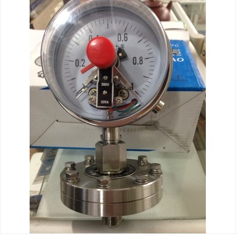 。YTP-100BF杭州耐震不锈钢电接点隔膜压力表1.6MPA上下限控制器_虎窝淘