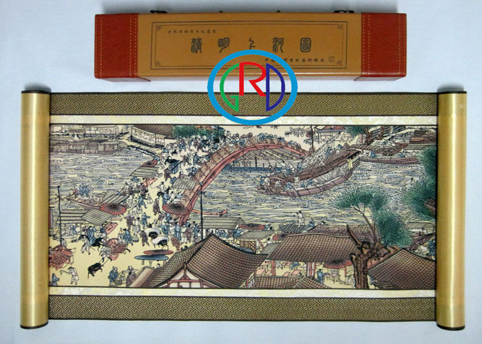 彩色清明上河图局部 蔚县【戈睿迪剪纸】挂轴 礼品