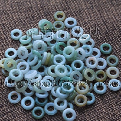 diy纯天然缅甸翡翠多彩项链玉环