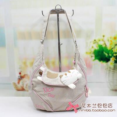 ESQ可爱纯棉帆布包斜挎包女包大