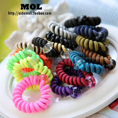 韩国进口发饰基础打底皮筋电话