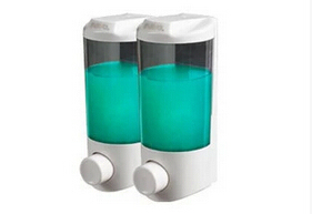 瑞沃V-9122W双头白色皂液器沐浴露盒给液机400ML2皂液器