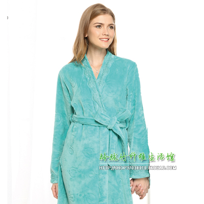 女士睡袍法莱绒加厚家居服