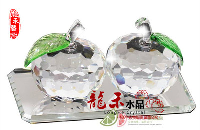 水晶苹果汽车摆件车内装饰品