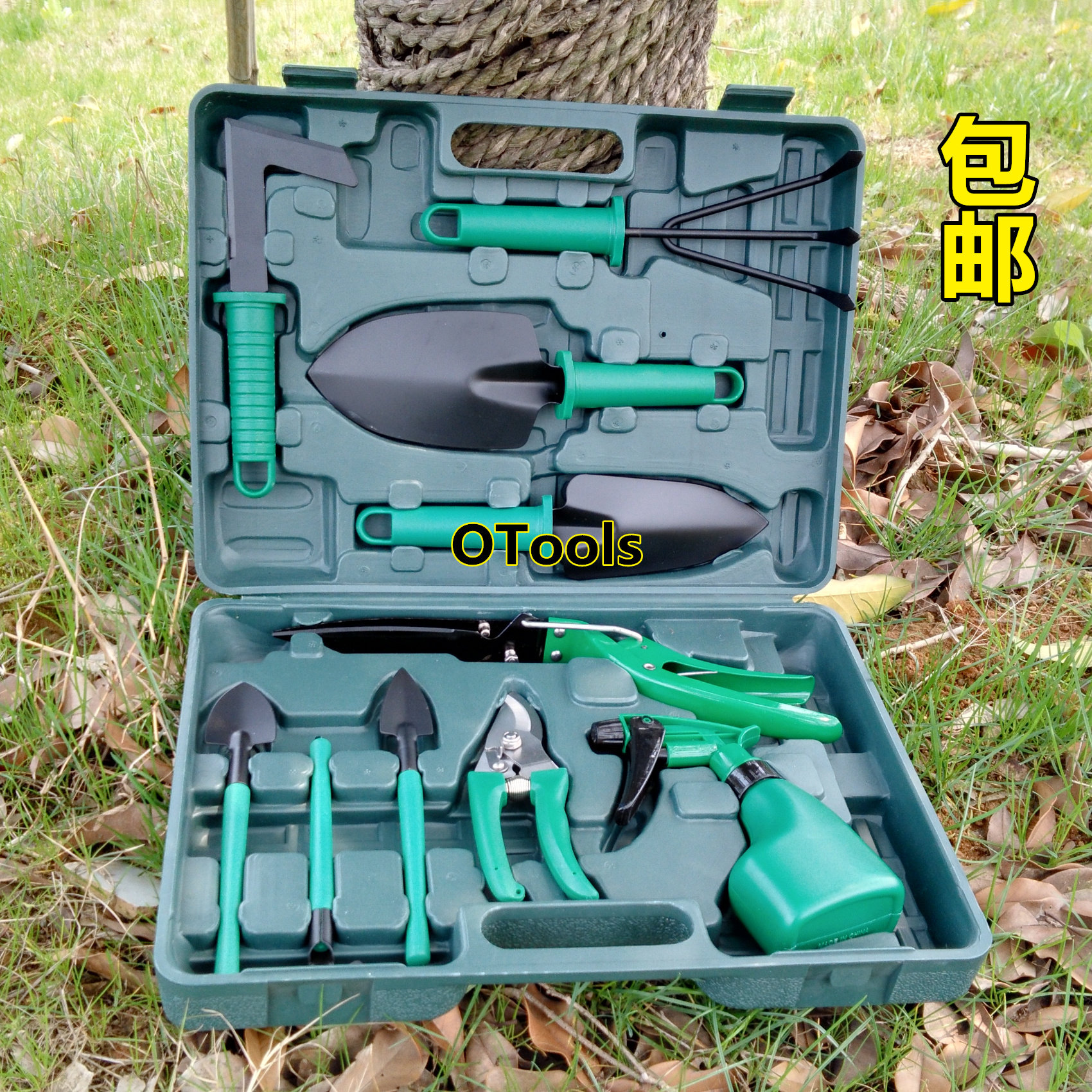 精品十件套花园工具小铲子套装修枝剪不锈钢园艺工具种花工具