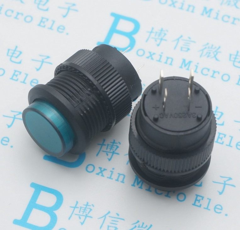 绿色 R16-503AD带灯自锁开关按钮开关/圆形16MM 3A/250V_虎窝淘