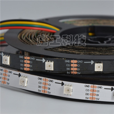 APA102 5V 30灯 5050 RGB l全彩led灯带 滴胶裸板套管灌胶灯条