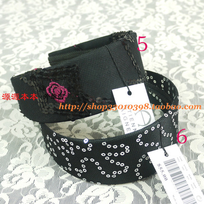 欧美风黑白色蕾丝亮片宽边发卡