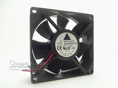 原装 台达 8025 24V 0.21A AUB0824VH 2线 8CM厘米变频器散热风扇