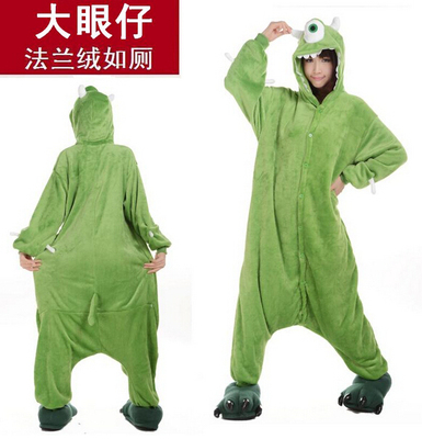 法兰绒单眼怪卡通连体睡衣演出服
