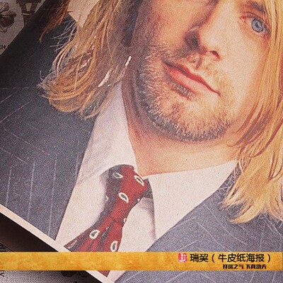NIRVANA海报涅槃乐队科特·柯本Kurt Cobain高清翻印牛皮纸定制