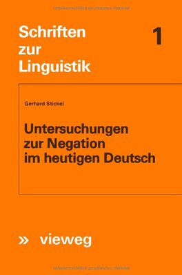 【预售】Untersuchungen Zur Negation Im Heutigen Deutsch