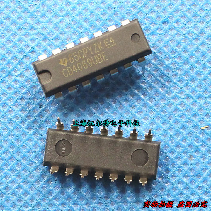 逻辑芯片 CD4069UBE CD4069 4069 DIP14 六反向器 进口原装_虎窝淘