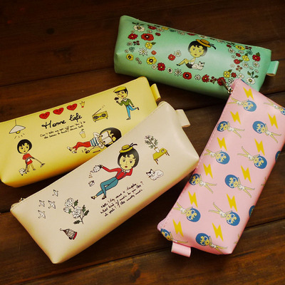 品牌特卖 复古女孩小清新 皮质笔袋杂物袋