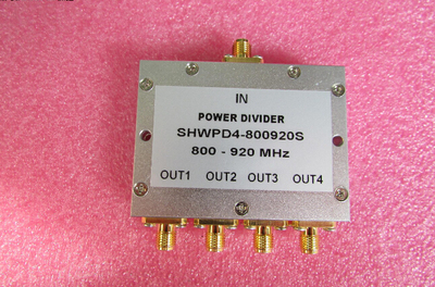 800-920MHz 10W SMA RF 射频同轴4路 一分四功分器 频率可定制