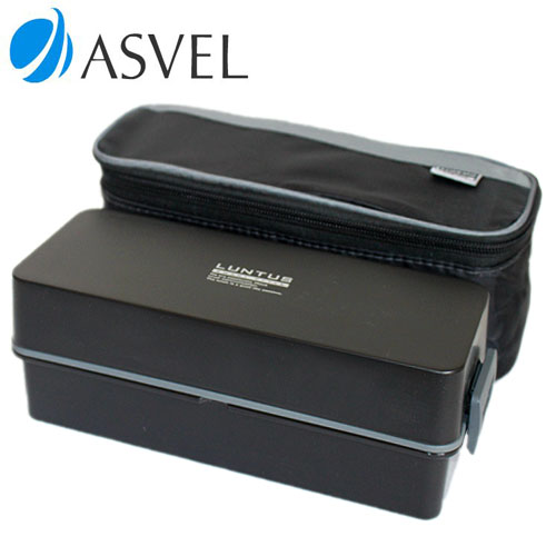 日本ASVEL 商务便当盒 银离子杀菌 微波高火加热 保温包双层830ml