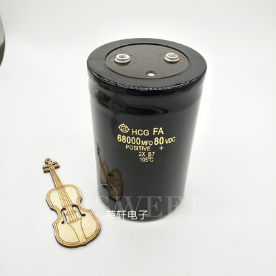 80V68000UF日立进口铝电解电容 68000MFD80VDC螺丝脚电容