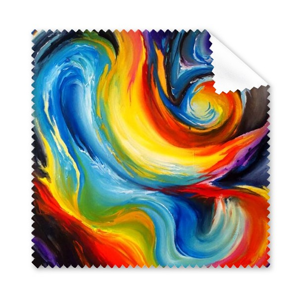 红黄蓝绿彩色抽象油画眼镜布屏幕清洁布礼物手机屏幕擦礼物