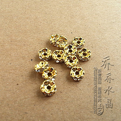 DIY饰品不掉色金色水钻隔片项链手链花托波浪钻圈保色配件