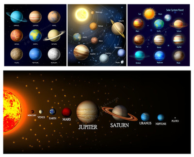 A2039矢量太阳系行星图海报教育科学模板 AI设计素材