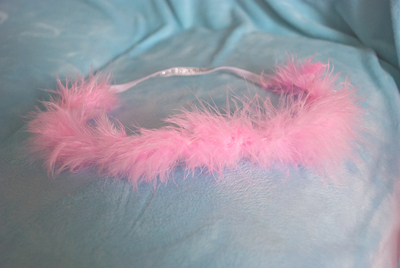 原创风梦幻粉红羽毛时髦利器发带